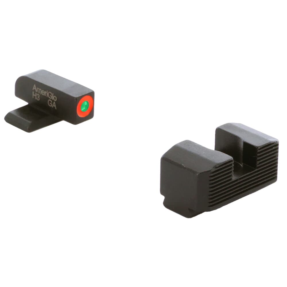 Ameriglo Protector Green Tritium w/Orange Outline Front, Black Serrated ...