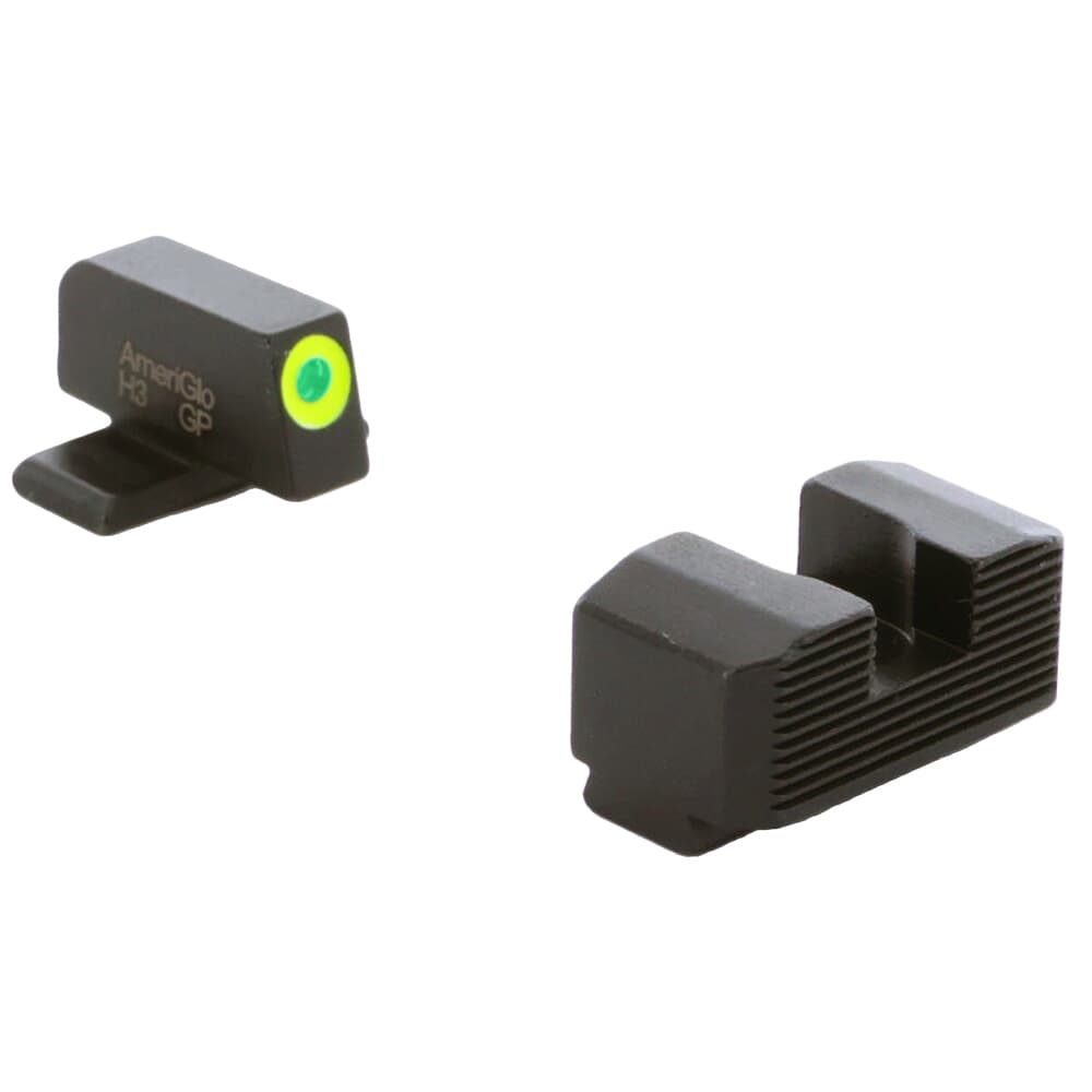 Ameriglo Protector Green Tritium w/LumiGreen Outline Front, Black ...