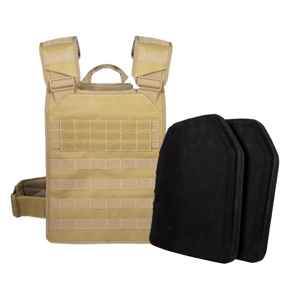 BulletSafe Dark Earth Tactical Plate Carrier Kit w/(2) Level IV Plates ...