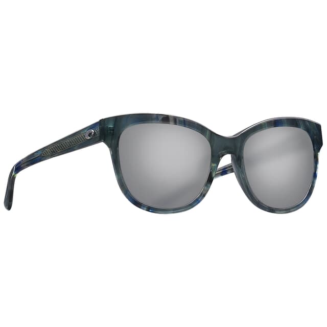 Costa Bimini Shiny Ocean Current Frame Sunglasses w/ Gray Silver Mirror ...