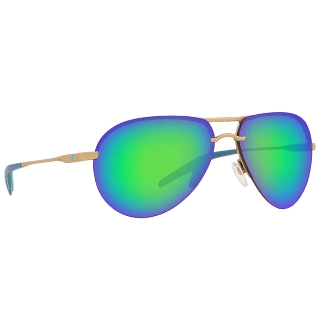 Costa Helo Matte Champagne + Deep Blue/Turquoise Sunglasses w/Green ...