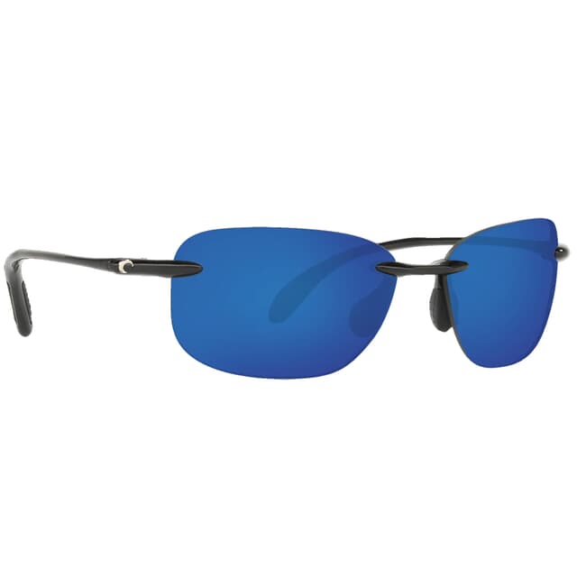 Costa Sea Grove Shiny Black Frame Sunglasses w/ Blue Mirror 580P Lenses ...