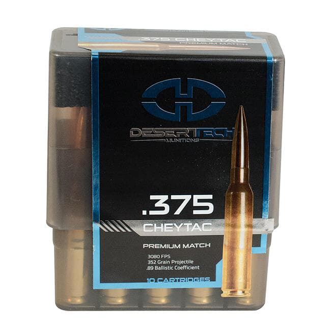 Desert Tech DTM .375 CheyTac 352gr Match Ammunition Case 100rds DTM ...