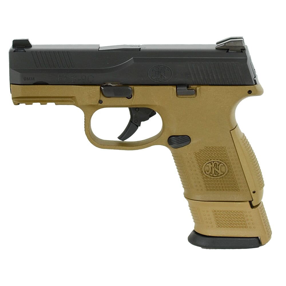 FN FNS-9 Compact 9mm NMS FDE/BLK DS Pistol with (2) 12-Rnd (1) 17-Rnd ...