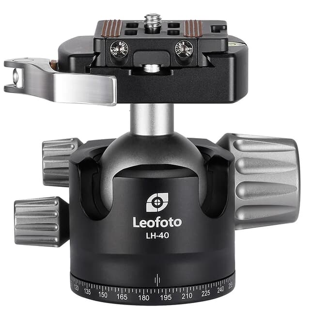 Leofoto LH-40LR 40mm Low Profile Ball Head w/LR-50 Lever-Release Clamp ...