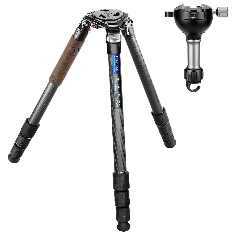Leofoto LN Heavy Duty Series LN-364C Carbon Fiber Tripod w/75mm Bowl ...