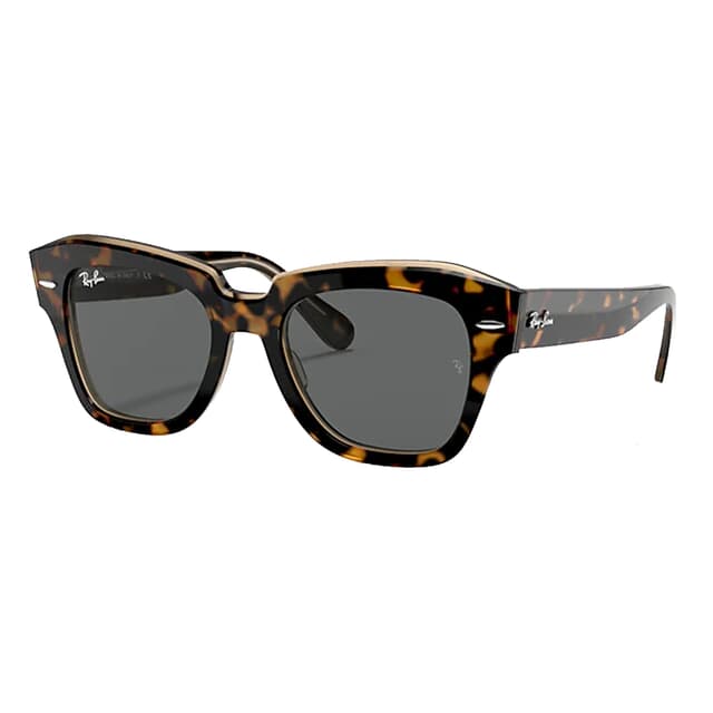 Ray-Ban State Street Havana on Transparent Brown Dark Grey 0RB2186 ...