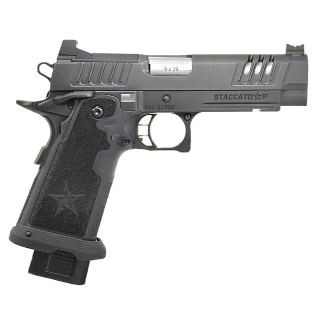 Staccato P Duty V2 9mm DLC/SS P Optic Ready Tac Texture Grip With X ...