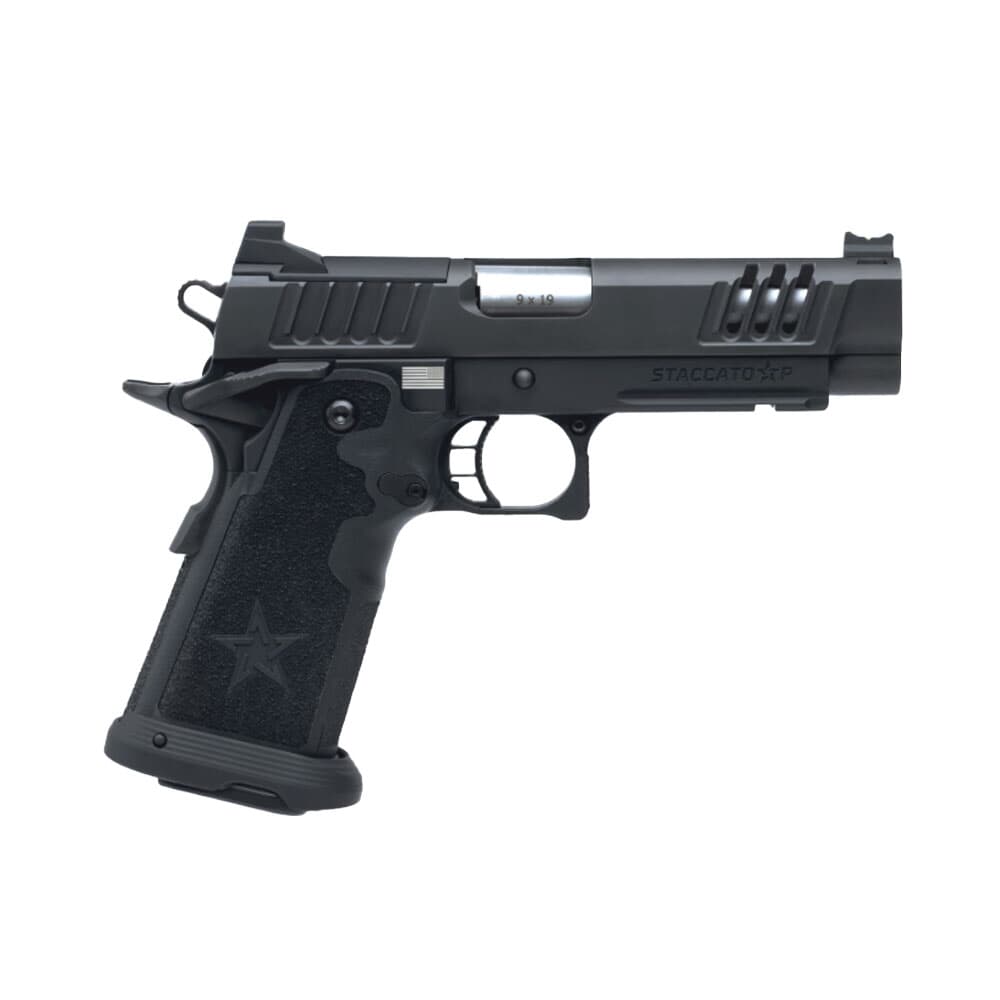 Staccato P Duty V2 9mm DLC/SS TB P Optic Ready Aluminum Frame Stainless Threaded Barrel Tac ...