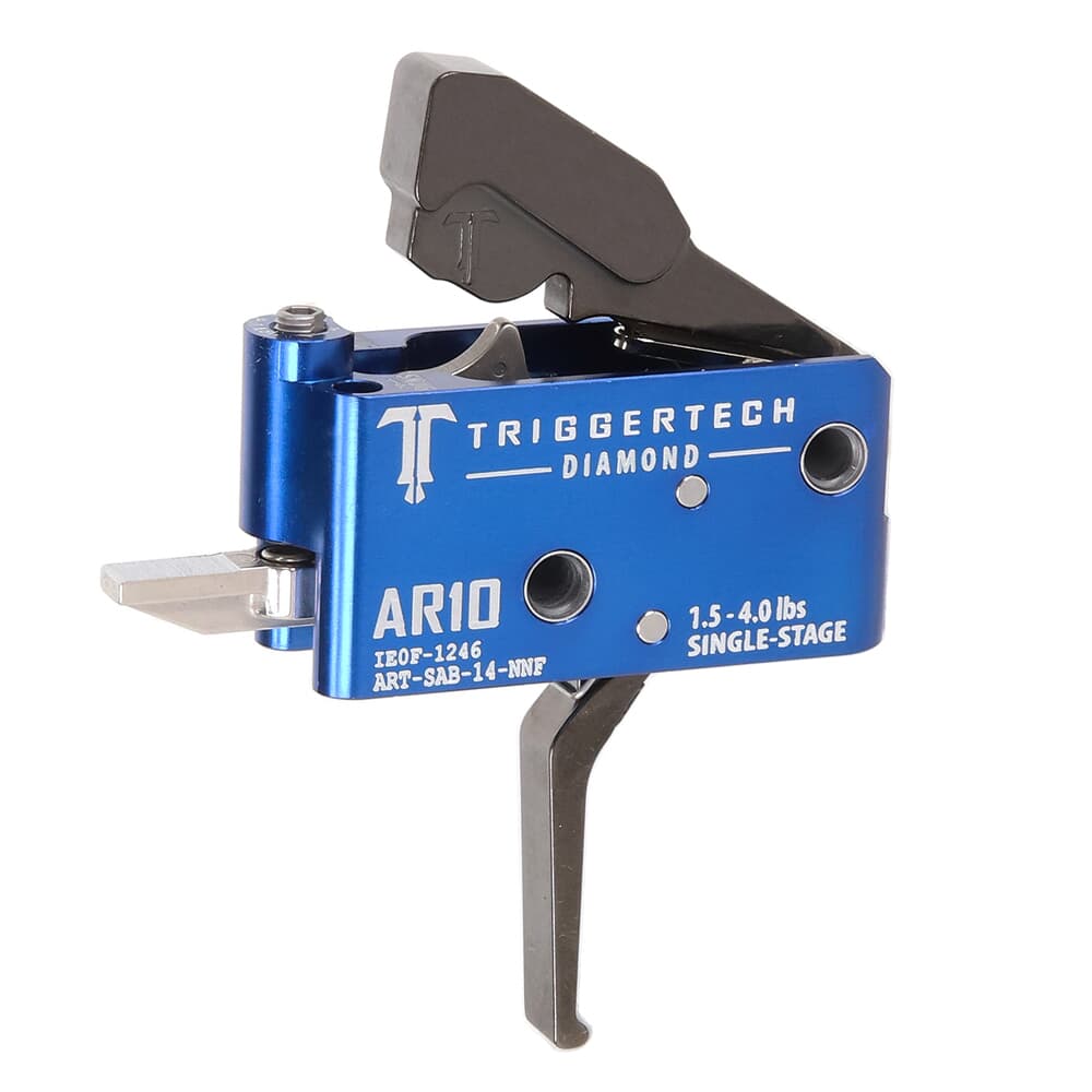 TriggerTech AR10 Single Stage Black/Blue Diamond Flat 1.5-4.0 lbs ...