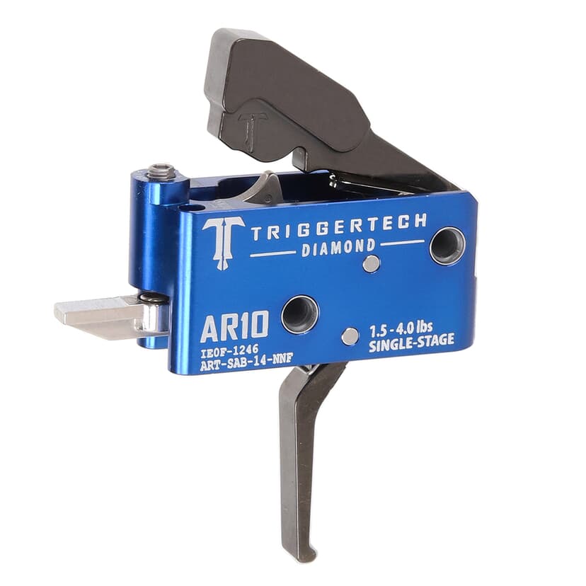 TriggerTech AR10 Single Stage Black/Blue Diamond Flat 1.5-4.0 lbs ...