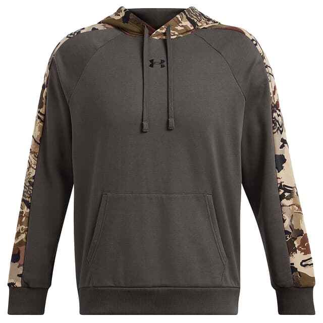 Under Armour Rival Fleece Camo Blocked Hoodie Charcoal/Black 1388087 ...